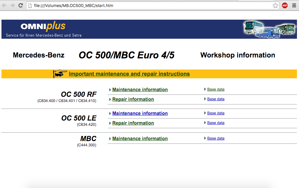 Mercedes-Benz OC500, MBC Workshop Repair & Service Manual | Quality Service Manual